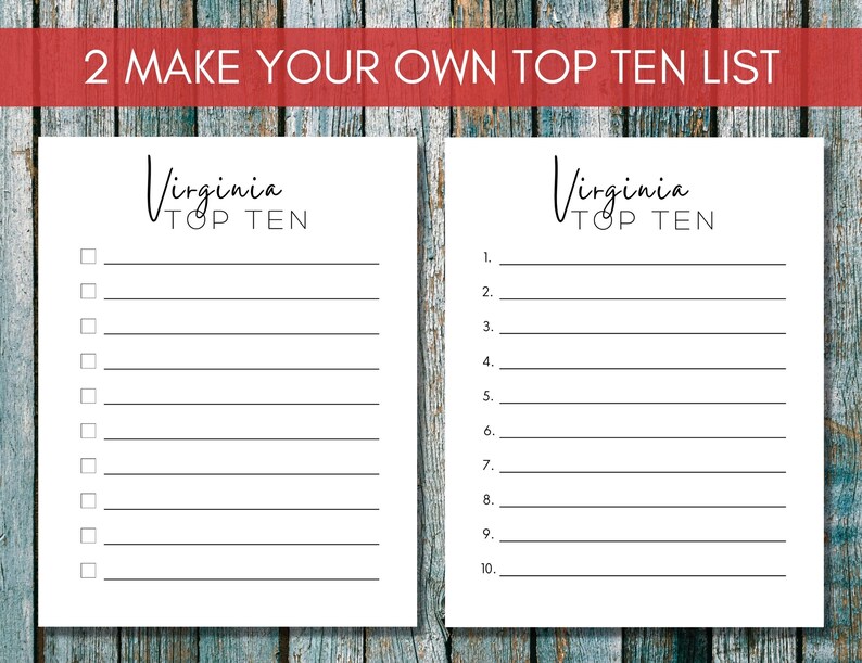 Virginia Bucket List Printable | America's 50 States Travel Planner ...