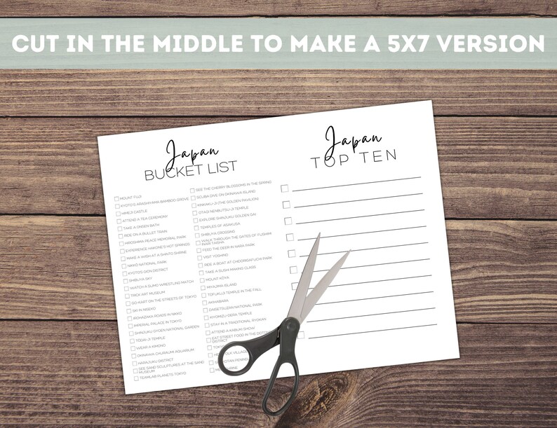Japan Bucket List Printable Japan Travel Planner Checklist - Etsy