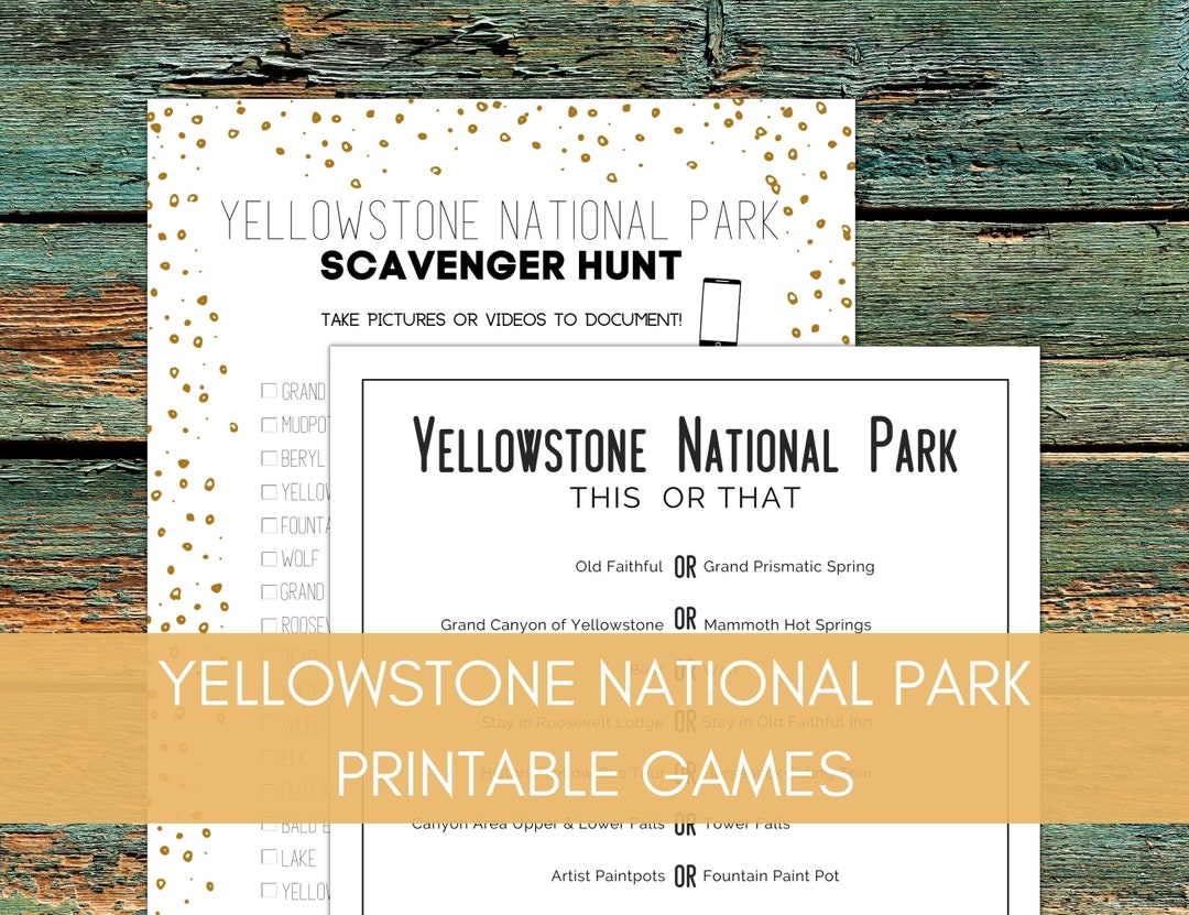 Yellowstone National Park Printable Vacation Games US National Park ...