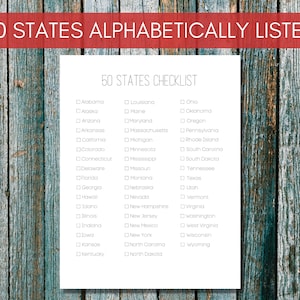 50 States Checklist Printable | US States Bucket List Challenge ...