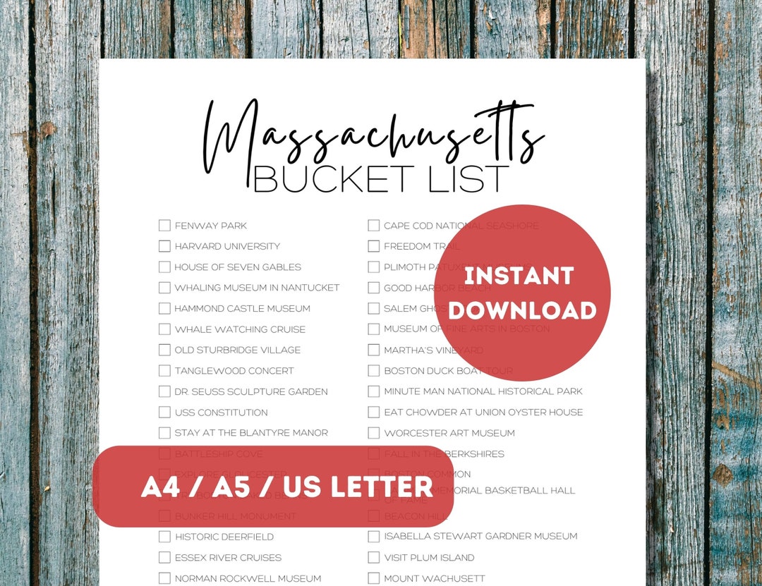 Massachusetts Bucket List Printable | America's 50 States Travel ... Massachusetts Bucket List Printable | America's 50 States Travel ...
