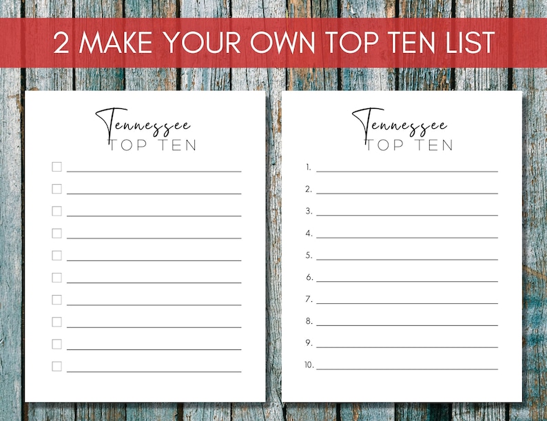 Tennessee Bucket List Printable | America's 50 States Travel Planner ...