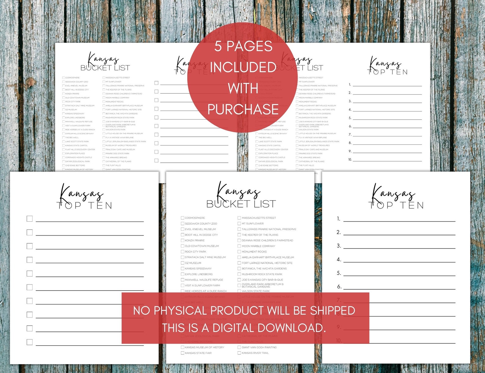 Kansas Bucket List Printable | Top Things to Do Travel Planner | Family ...