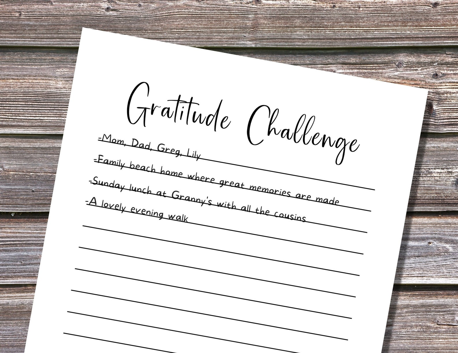 30 Day Gratitude Challenge Printable | Monthly Challenge Tracker ...