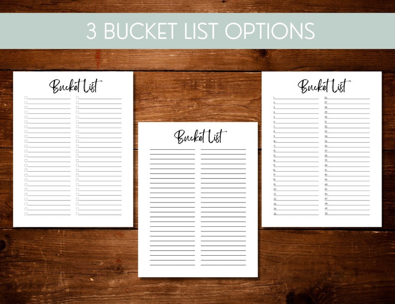 Printable Bucket List PDF | Blank DIY Bucket List | Goal Planner ...