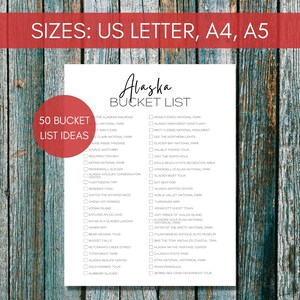 Alaska Bucket List Printable | America's 50 States Travel Planner ...