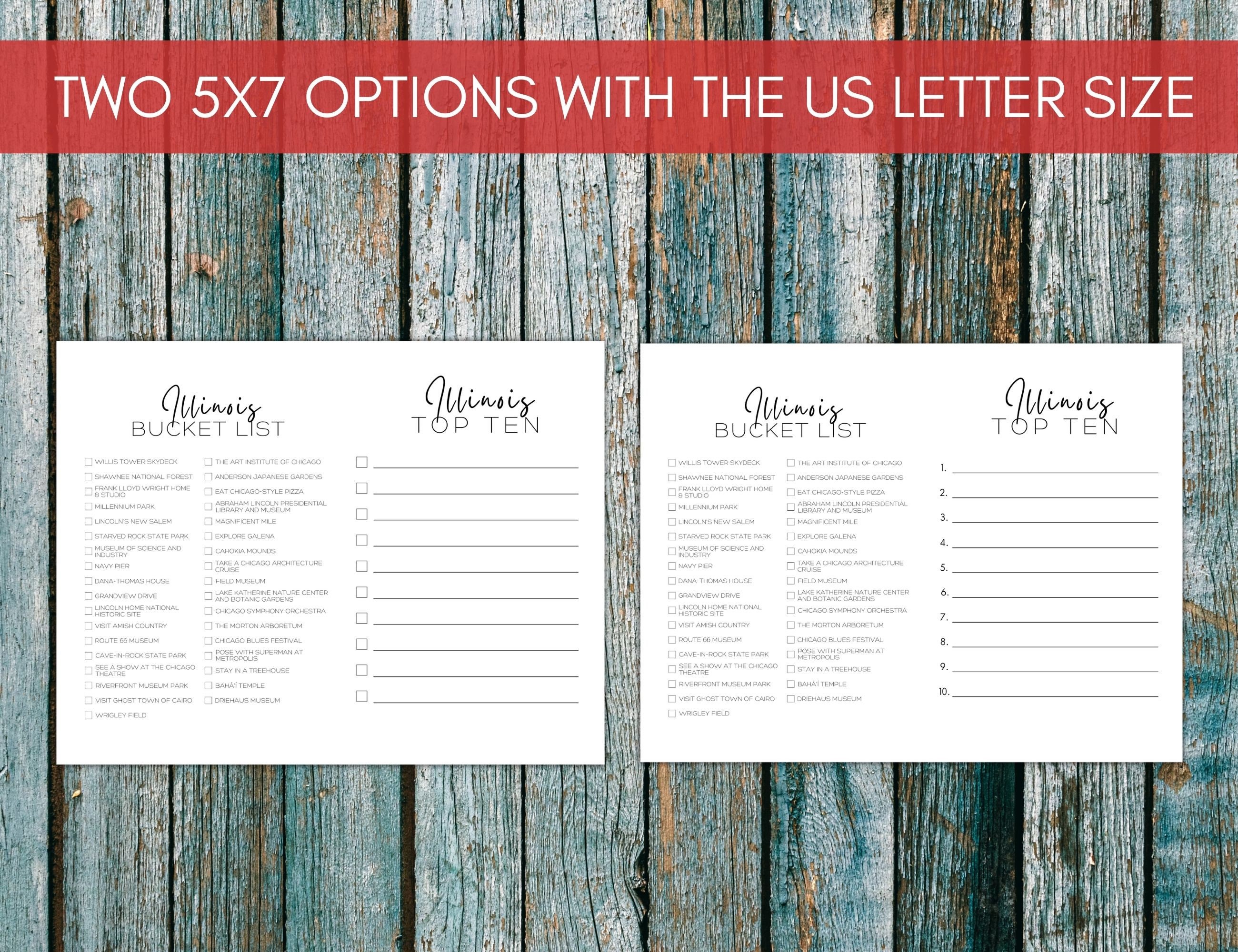 Illinois Bucket List Printable | Top Things to Do Travel Planner ...