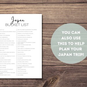 Japan Bucket List Printable | Japan Travel Planner Checklist | Japan ...