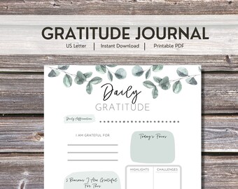 Daily Gratitude Journal Printable - Etsy