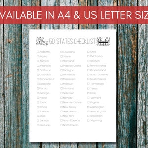 50 States Checklist Printable | US States Bucket List Challenge ...