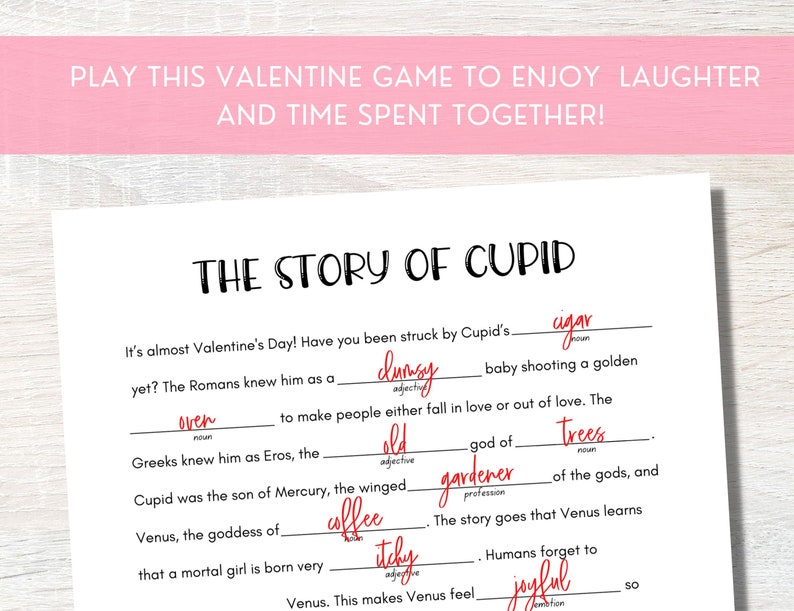 Valentine's Day Libs Word Game Valentine Party Printable Game Funny ...