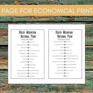 Rocky Mountain National Park This or That Travel Game US National Park ...