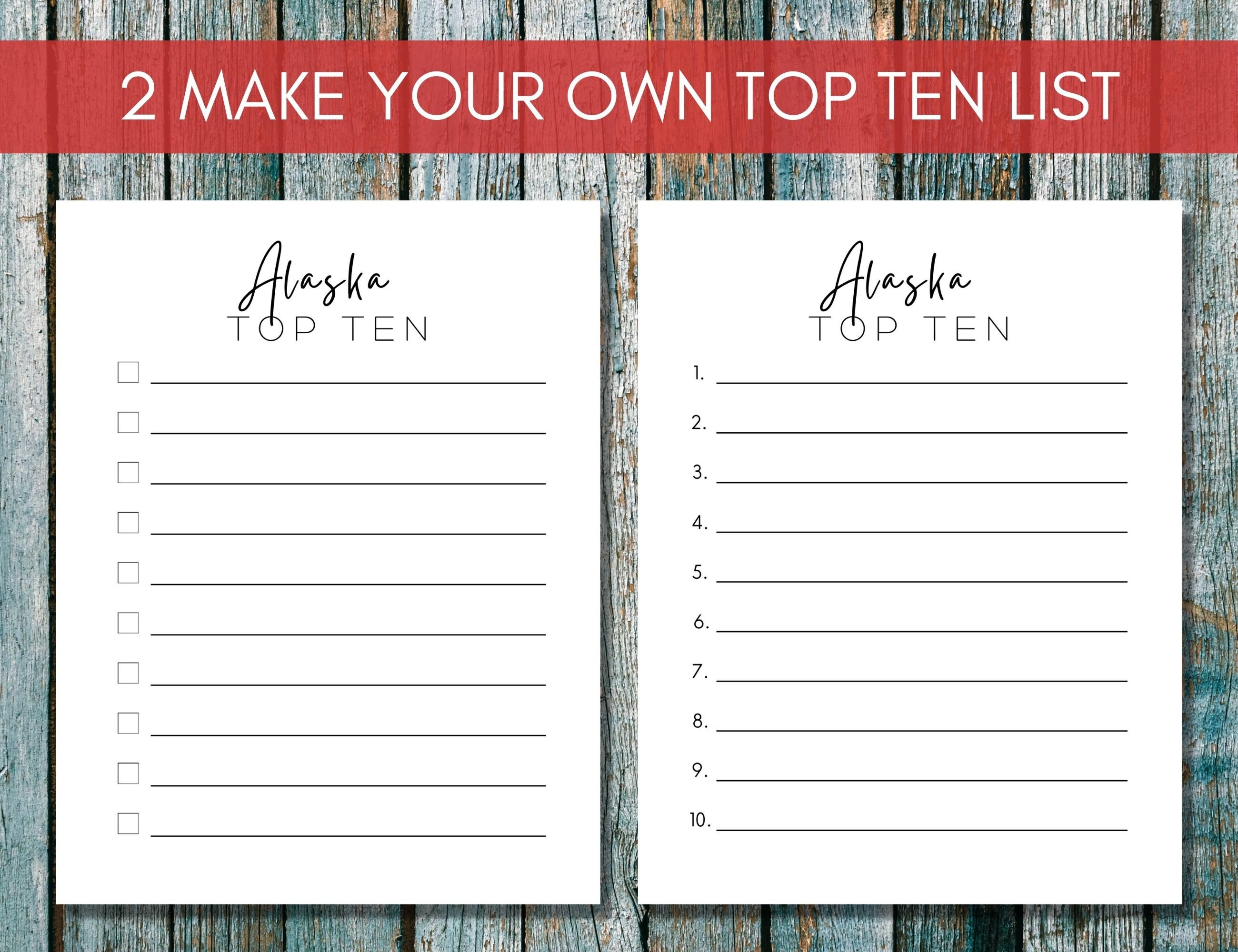 Alaska Bucket List Printable | America's 50 States Travel Planner ...