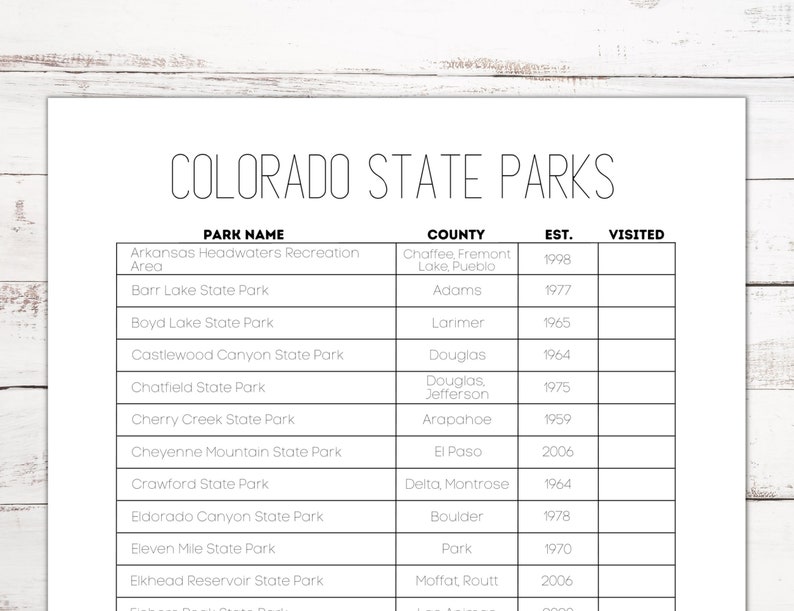 Colorado State Parks and Recreation Checklist | Colorado Park Tracker ...