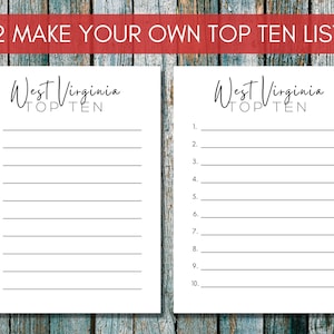 West Virginia Bucket List Printable | America's 50 States Travel ...