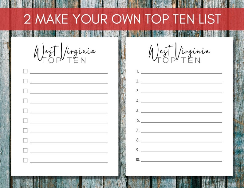 West Virginia Bucket List Printable | America's 50 States Travel ...