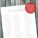 50 States Checklist Printable US States Bucket List Challenge - Etsy