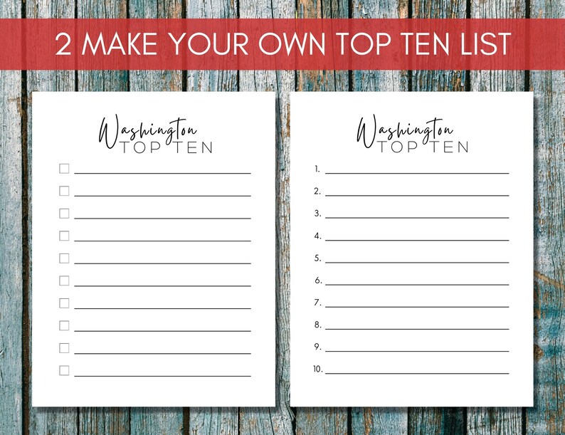 Washington Bucket List Printable | America's 50 States Travel Planner ...