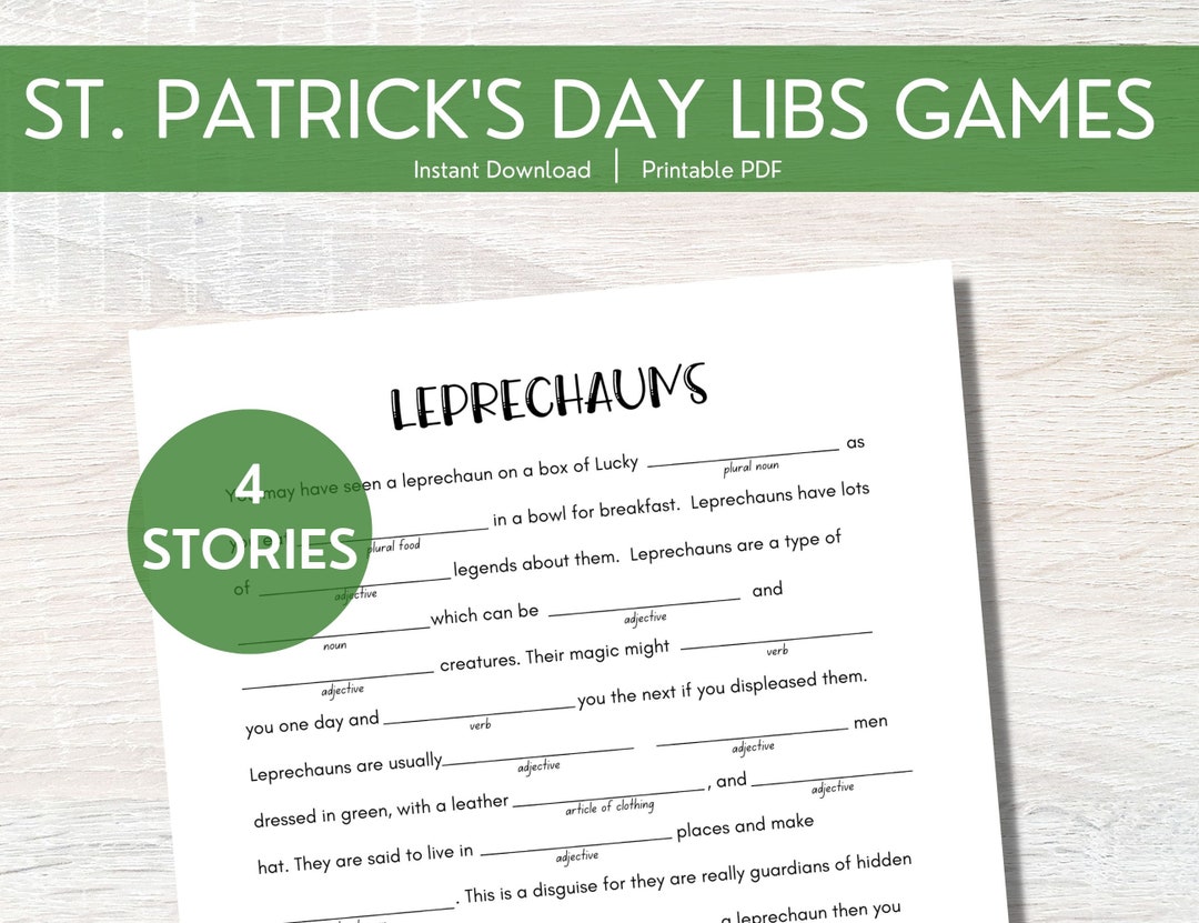 St. Patrick's Day Libs Word Game Printable St. - Etsy
