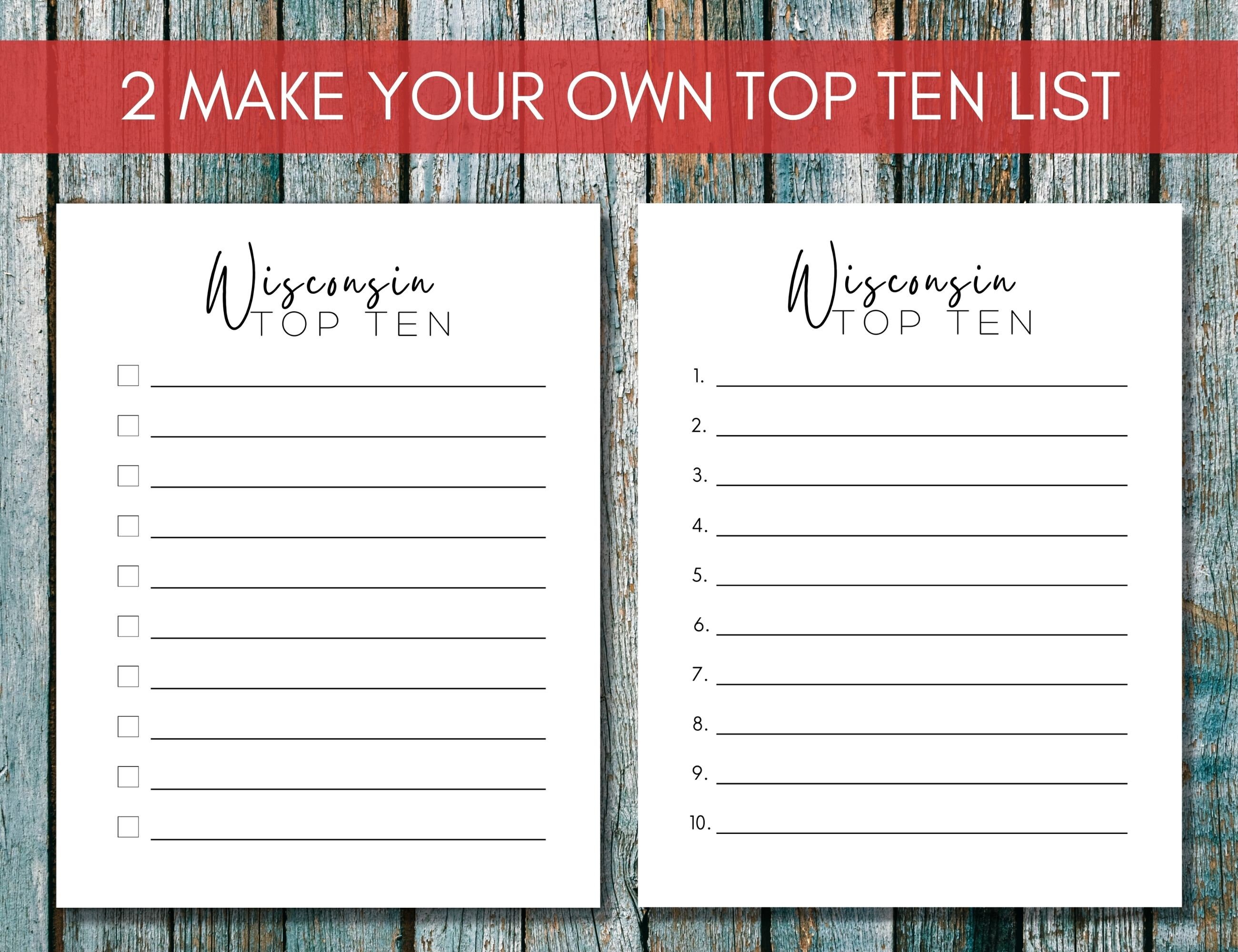 Wisconsin Bucket List Printable | America's 50 States Travel Planner ...