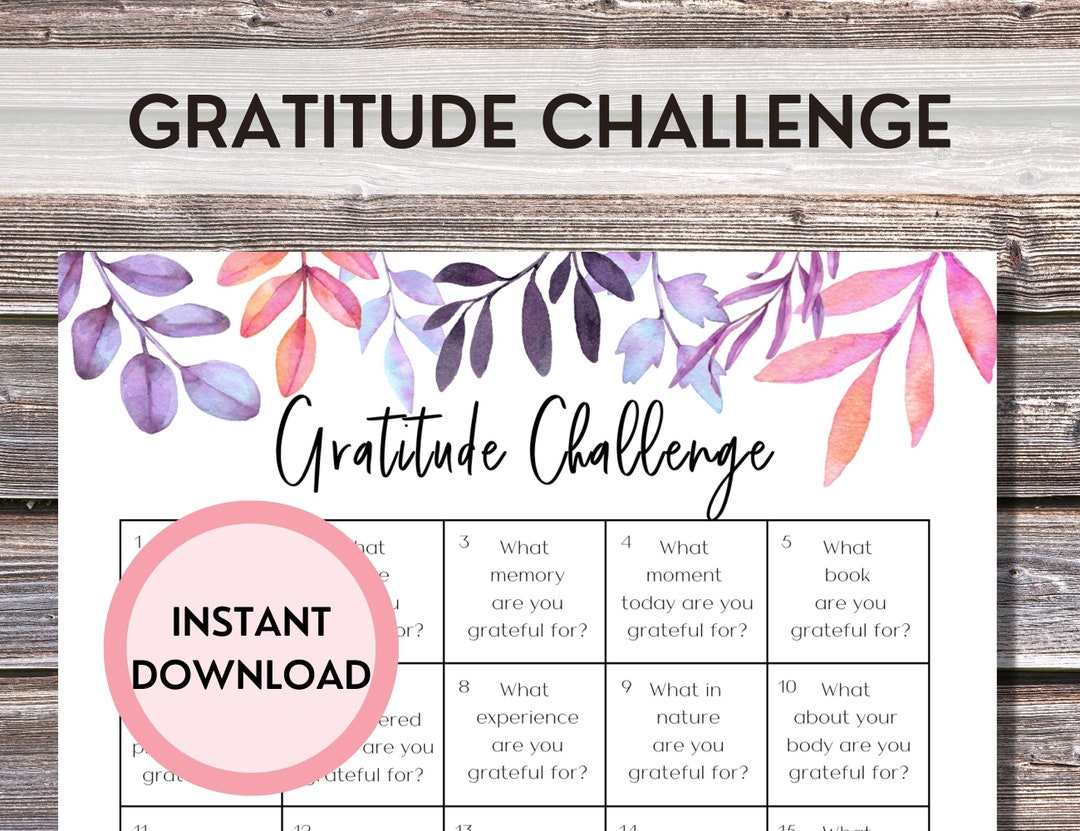 30 Day Gratitude Challenge Printable Monthly Challenge - Etsy