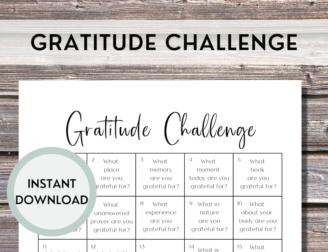30 Day Gratitude Challenge Printable Monthly Challenge - Etsy