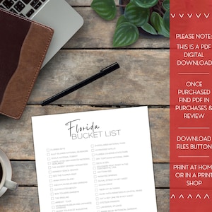 Florida Bucket List Printable | America's 50 States Travel Planner ...