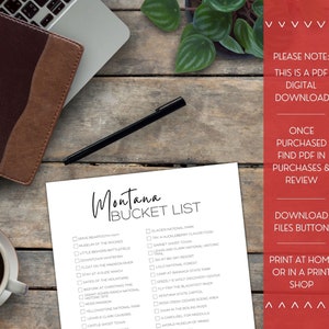 Montana Bucket List Printable | America's 50 States Travel Planner ...