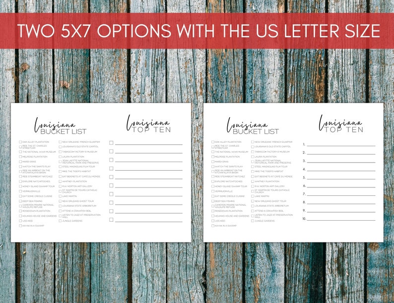 Louisiana Bucket List Printable | America's 50 States Travel Planner ...