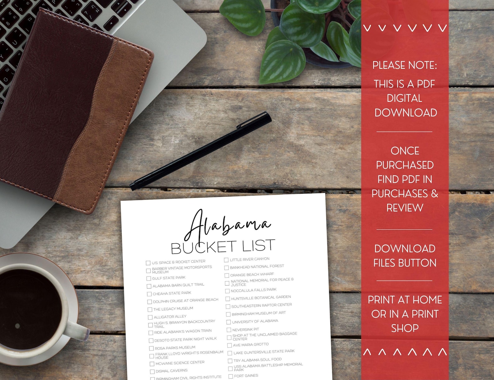 Alabama Bucket List Printable | America's 50 States Travel Planner ...
