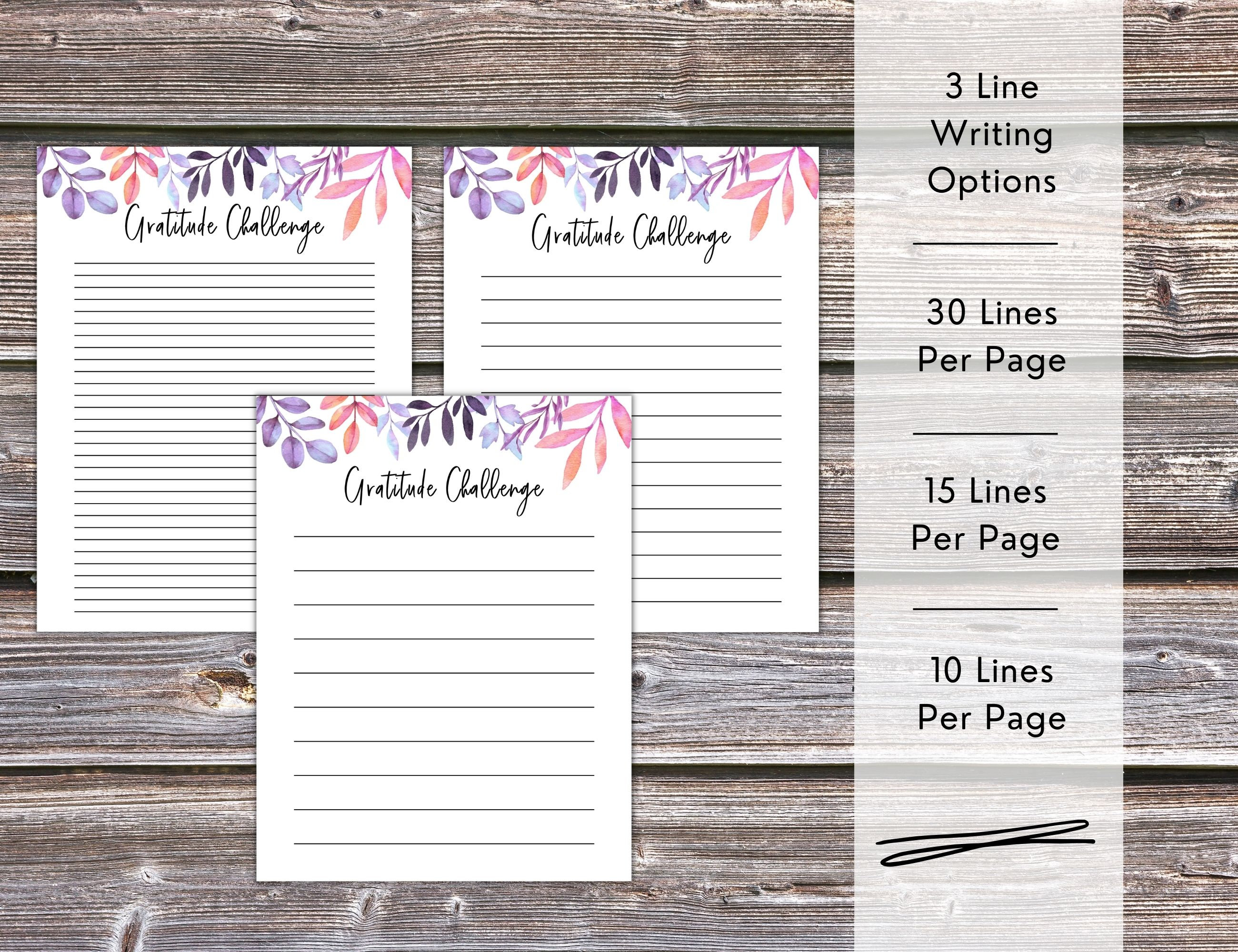 30 Day Gratitude Challenge Printable | Monthly Challenge Tracker ...