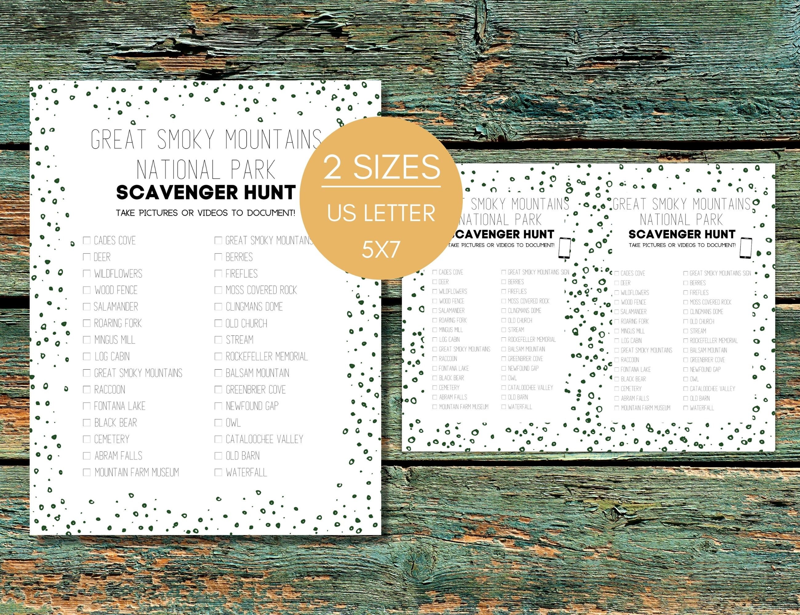 Great Smoky Mountains National Park Photo Scavenger Hunt | US National ...