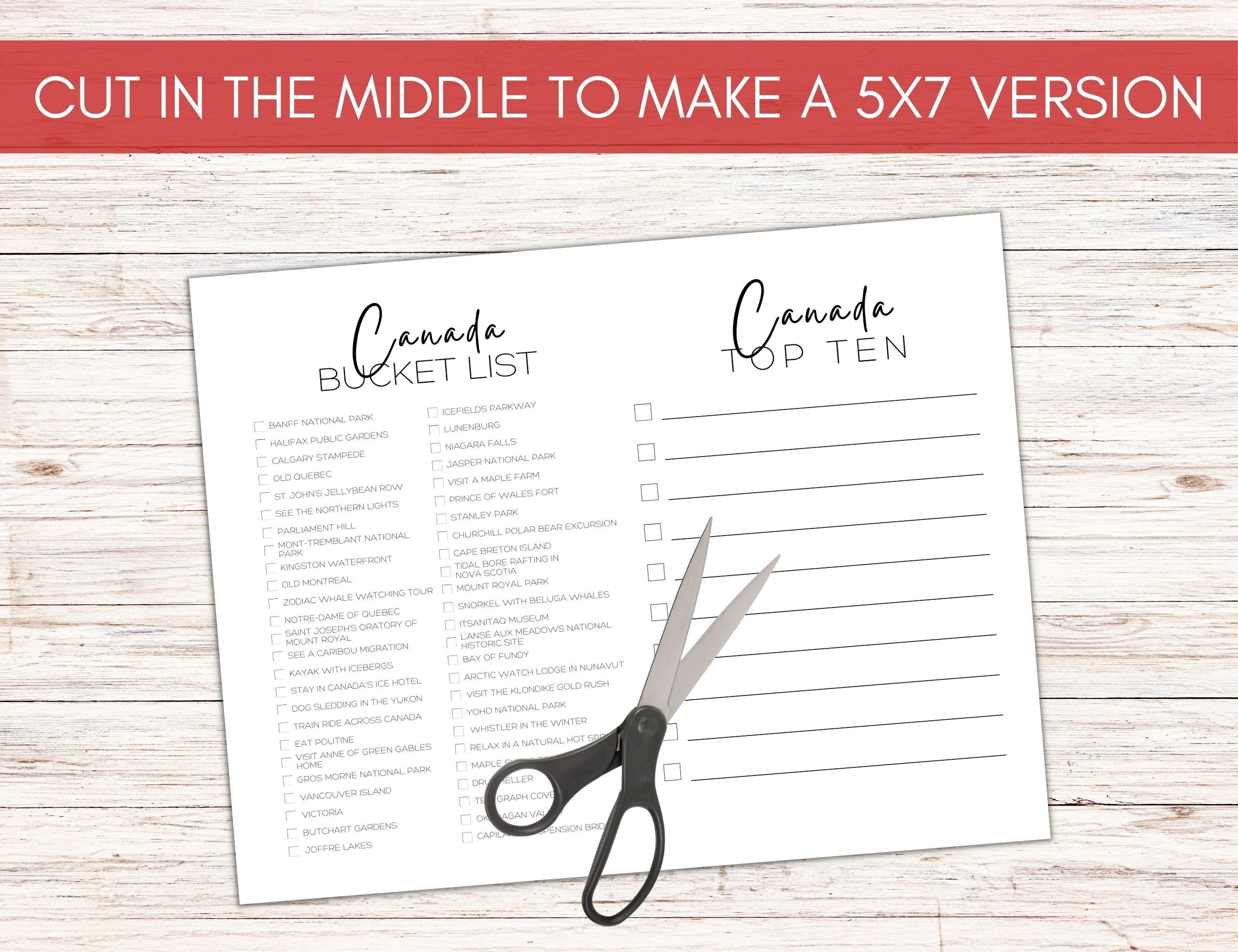 Canada Bucket List Printable Canada Travel Planner Checklist Canada ...