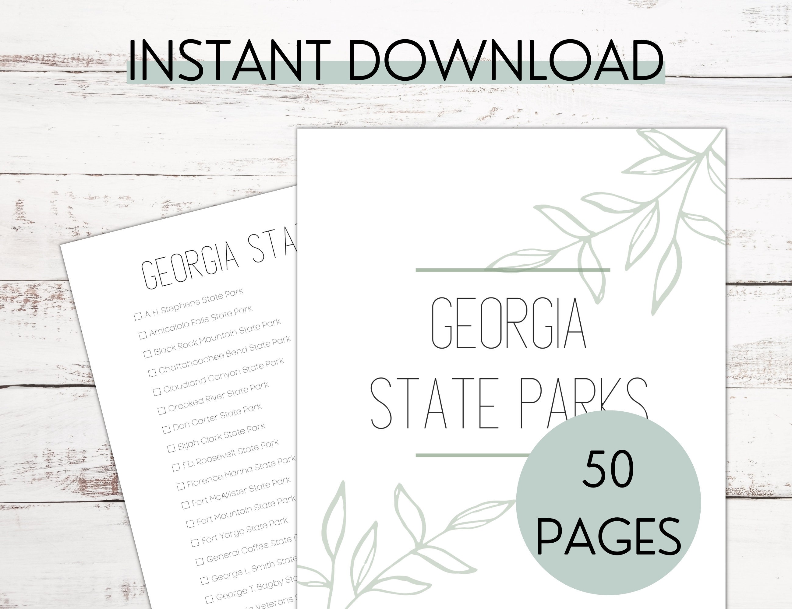 Georgia State Parks and Recreation Checklist Printable Travel Journal ...