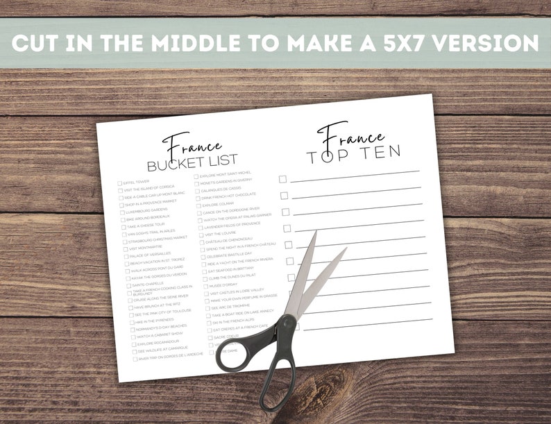 France Bucket List Printable | France Travel Planner Checklist | France ...