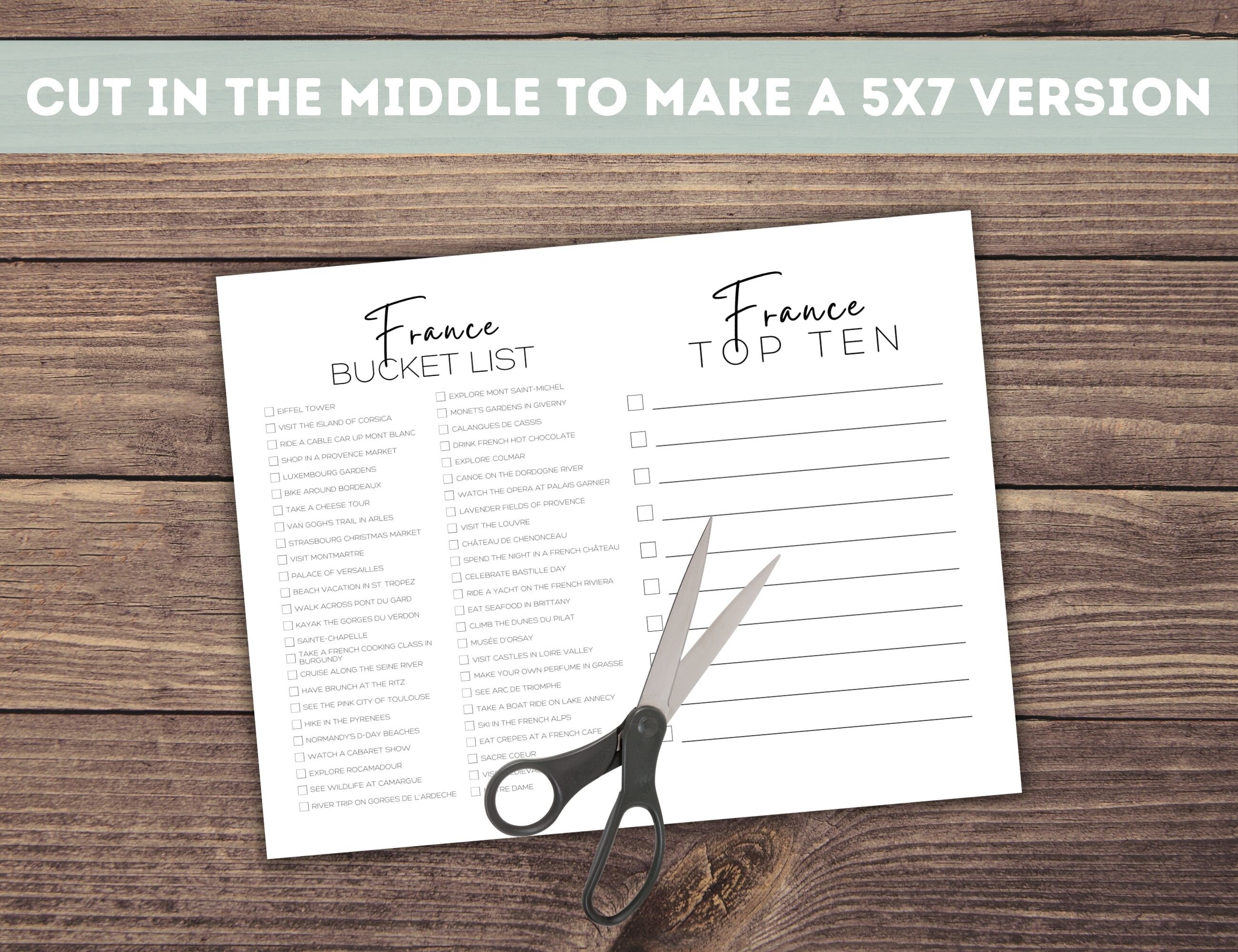 France Bucket List Printable | France Travel Planner Checklist | France ...