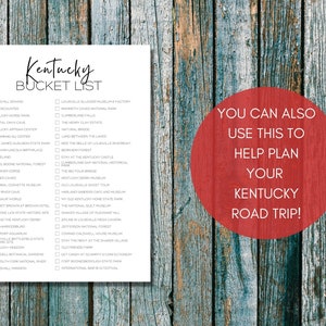 Kentucky Bucket List Printable | America's 50 States Travel Planner ...