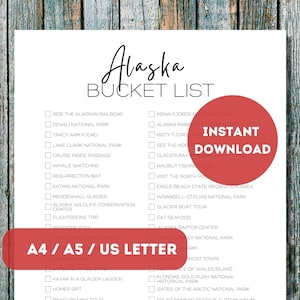 Alaska Bucket List Printable | America's 50 States Travel Planner ...