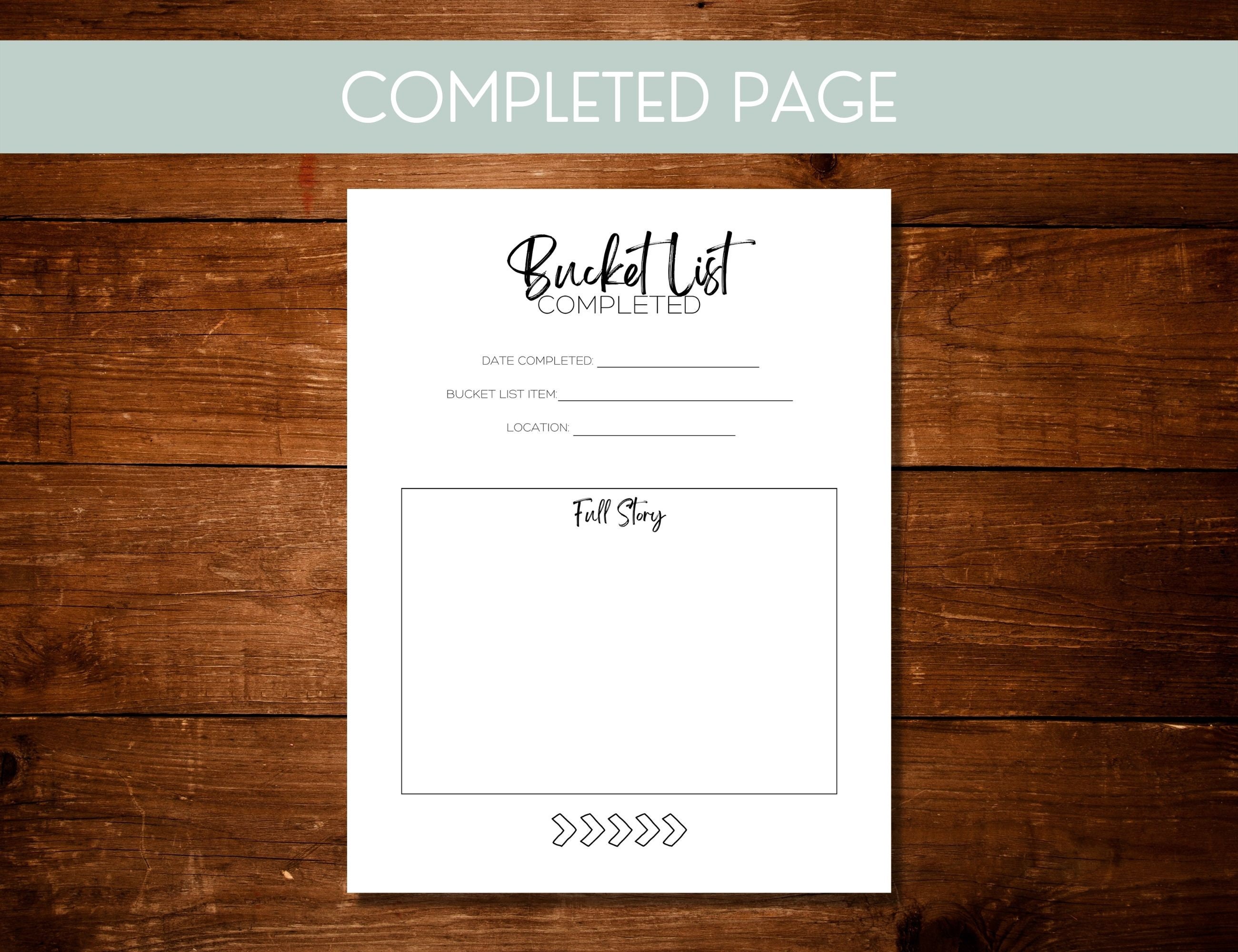Printable Bucket List PDF | Blank DIY Bucket List | Goal Planner ...