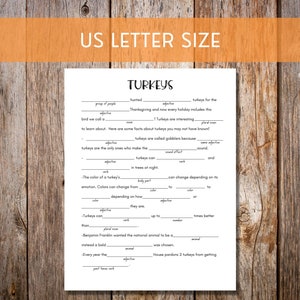 Family Thanksgiving Libs Printable Games | Funny Fill in the Blank Word ...