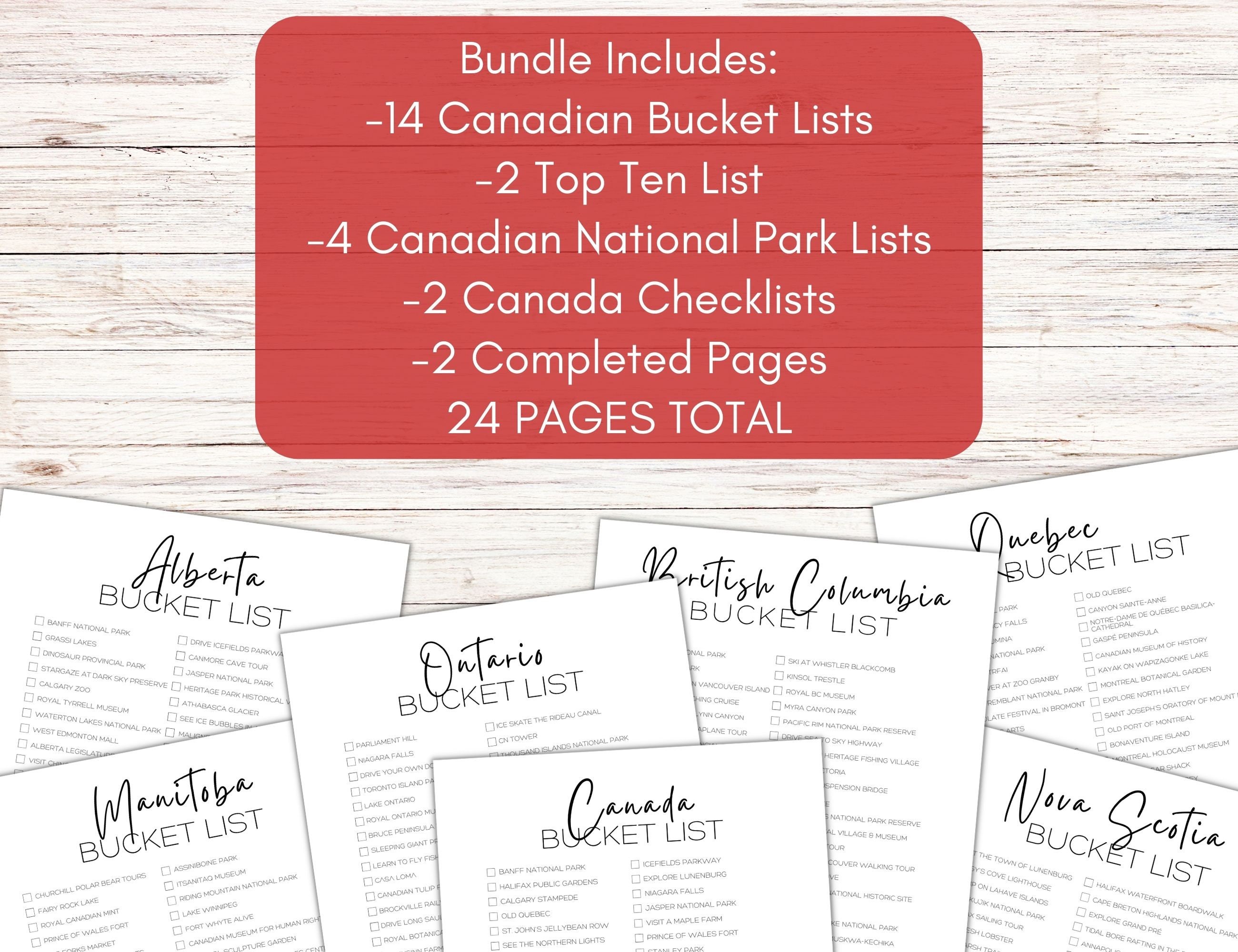 Canada Bucket List Bundle Printable | Canada Vacation Planner Travel ...