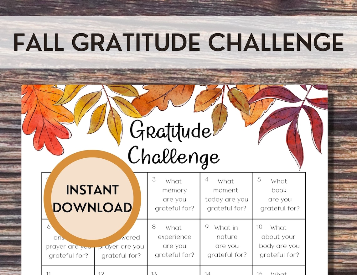 30 Day Gratitude Challenge Printable Monthly Challenge - Etsy
