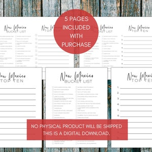 New Mexico Bucket List Printable | America's 50 States Travel Planner ...