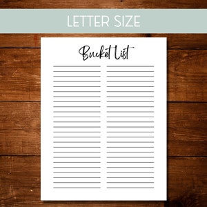 Printable Bucket List PDF | Blank DIY Bucket List | Goal Planner ...