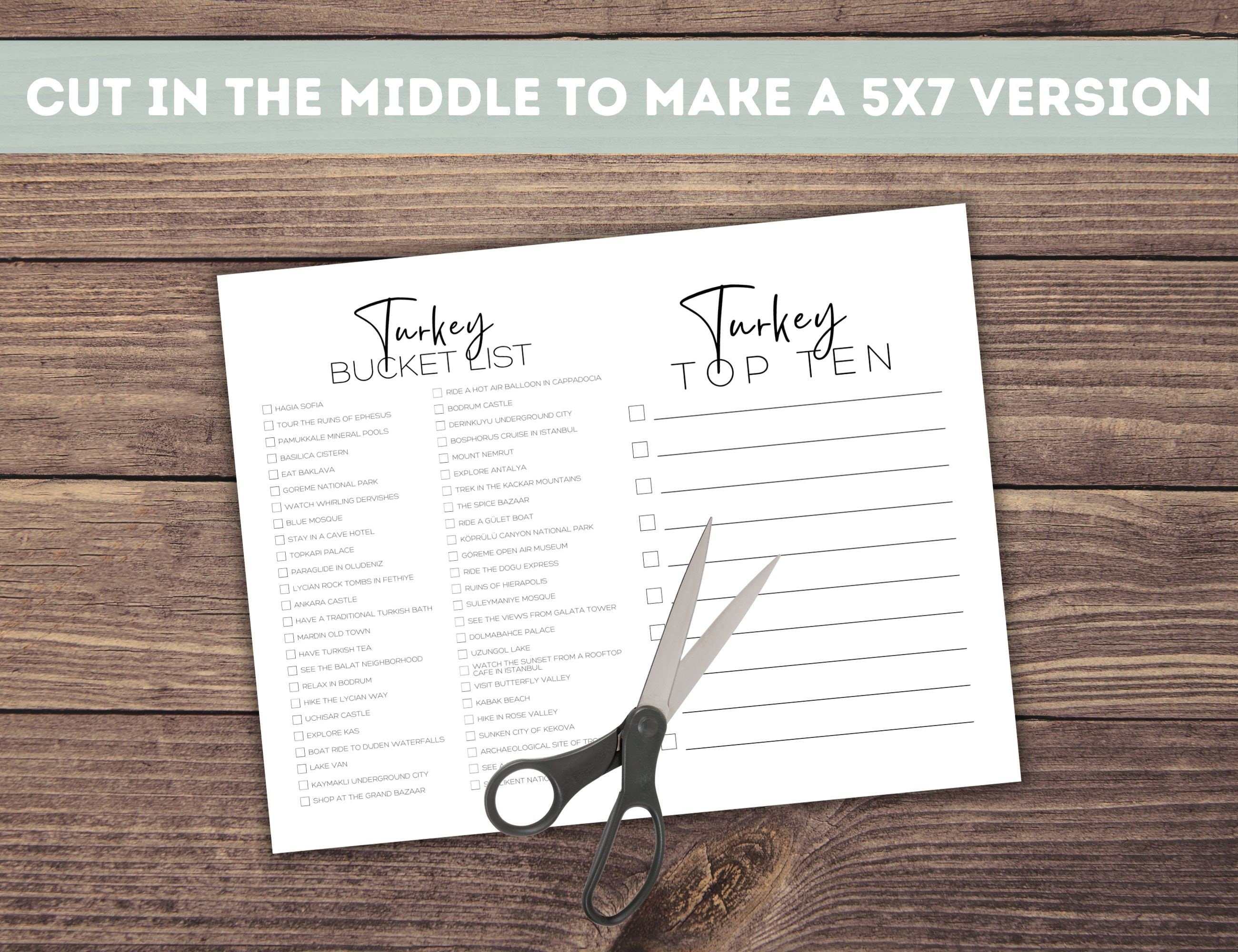 Turkey Bucket List Printable | Turkey Travel Planner Checklist | Turkey ...