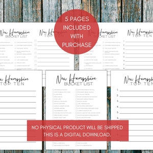 New Hampshire Bucket List Printable | America's 50 States Travel ...