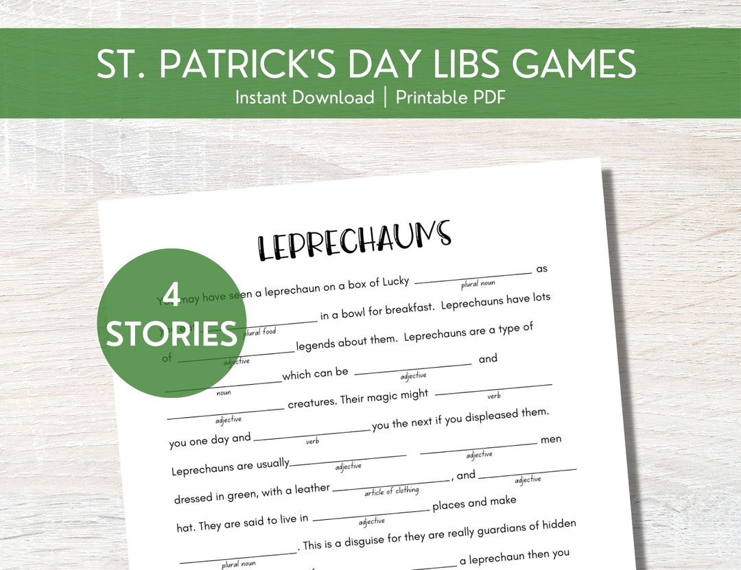 St. Patrick's Day Libs Word Game Printable St. Patrick's Day Game Funny ...