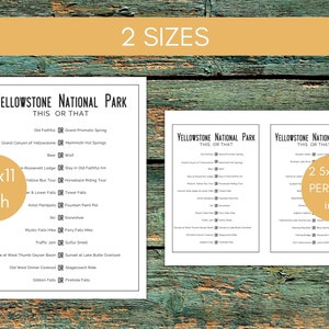 Yellowstone National Park This or That Travel Game US National Park ...