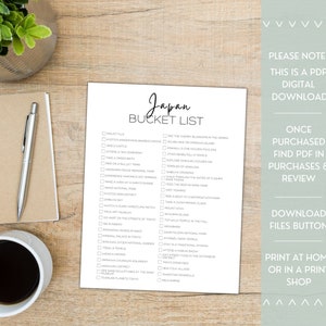 Japan Bucket List Printable | Japan Travel Planner Checklist | Japan ...