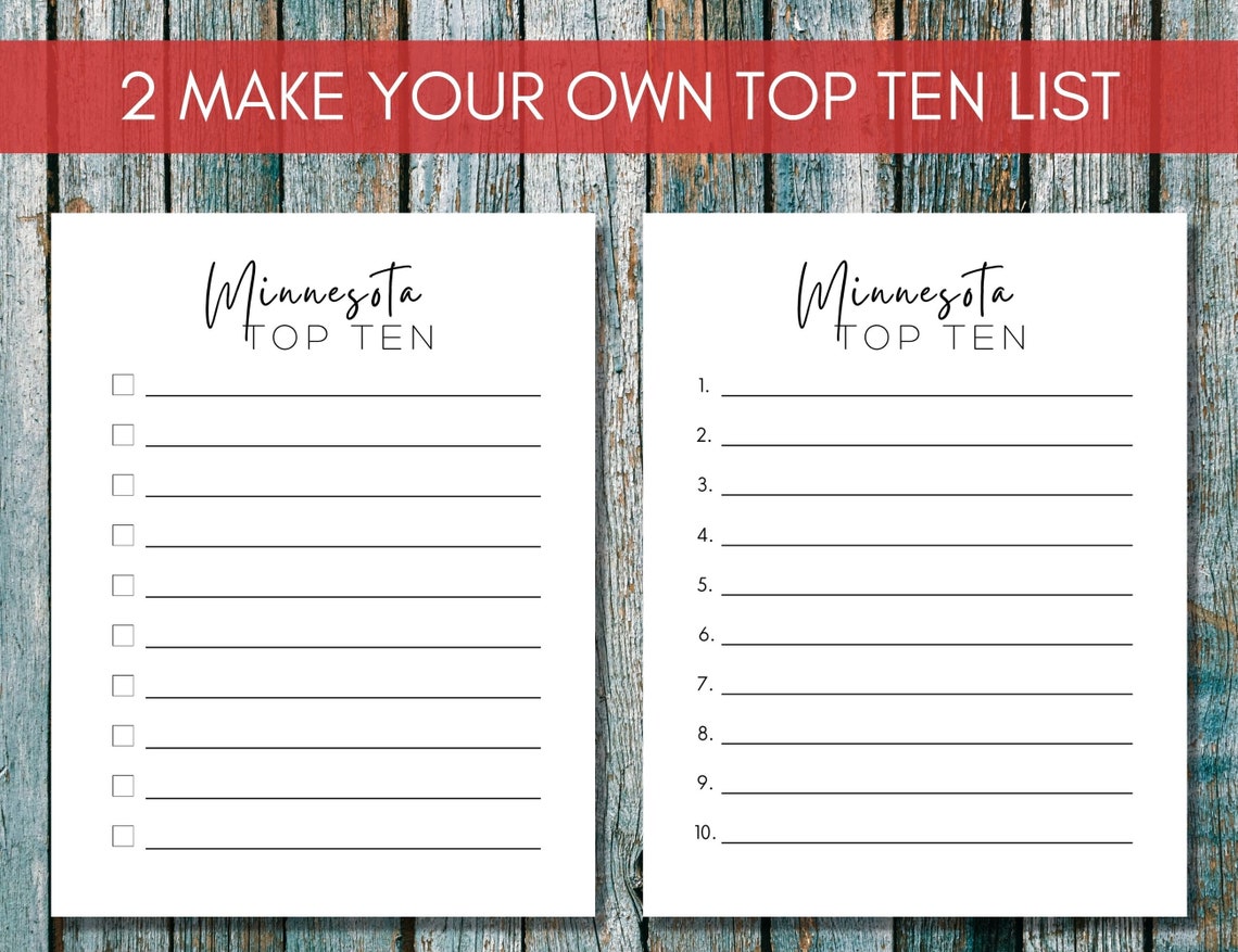 Minnesota Bucket List Printable | America's 50 States Travel Planner ...